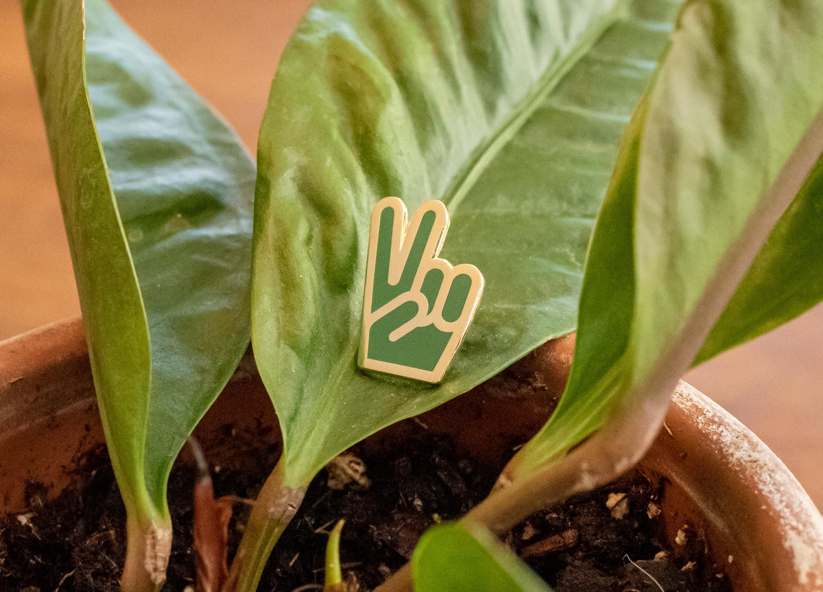 Peace Sign Enamel Pin | Moon Glyph