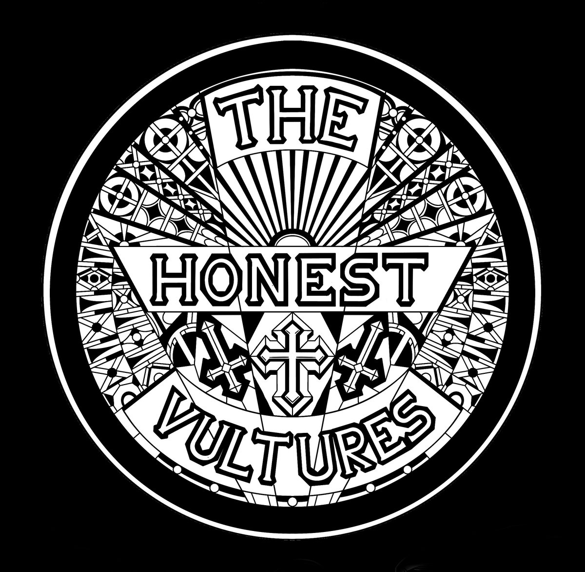 STICKER Honest Vultures Stained Glass Logo 3x3 Circle The Honest 