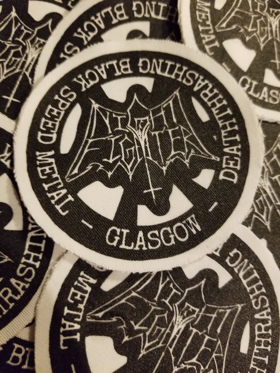 Deaththrashing Black Speed Metal logo patch | Night Fighter