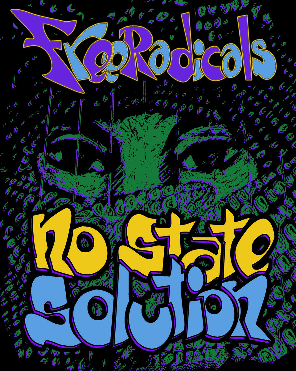 No State Solution Shirt: Black with 5 color print | Free Radicals