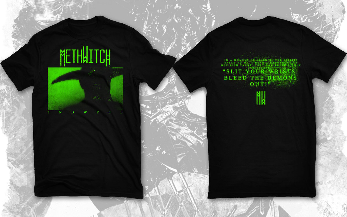 Indwell Shirt (Green on Black) Size XL | Methwitch