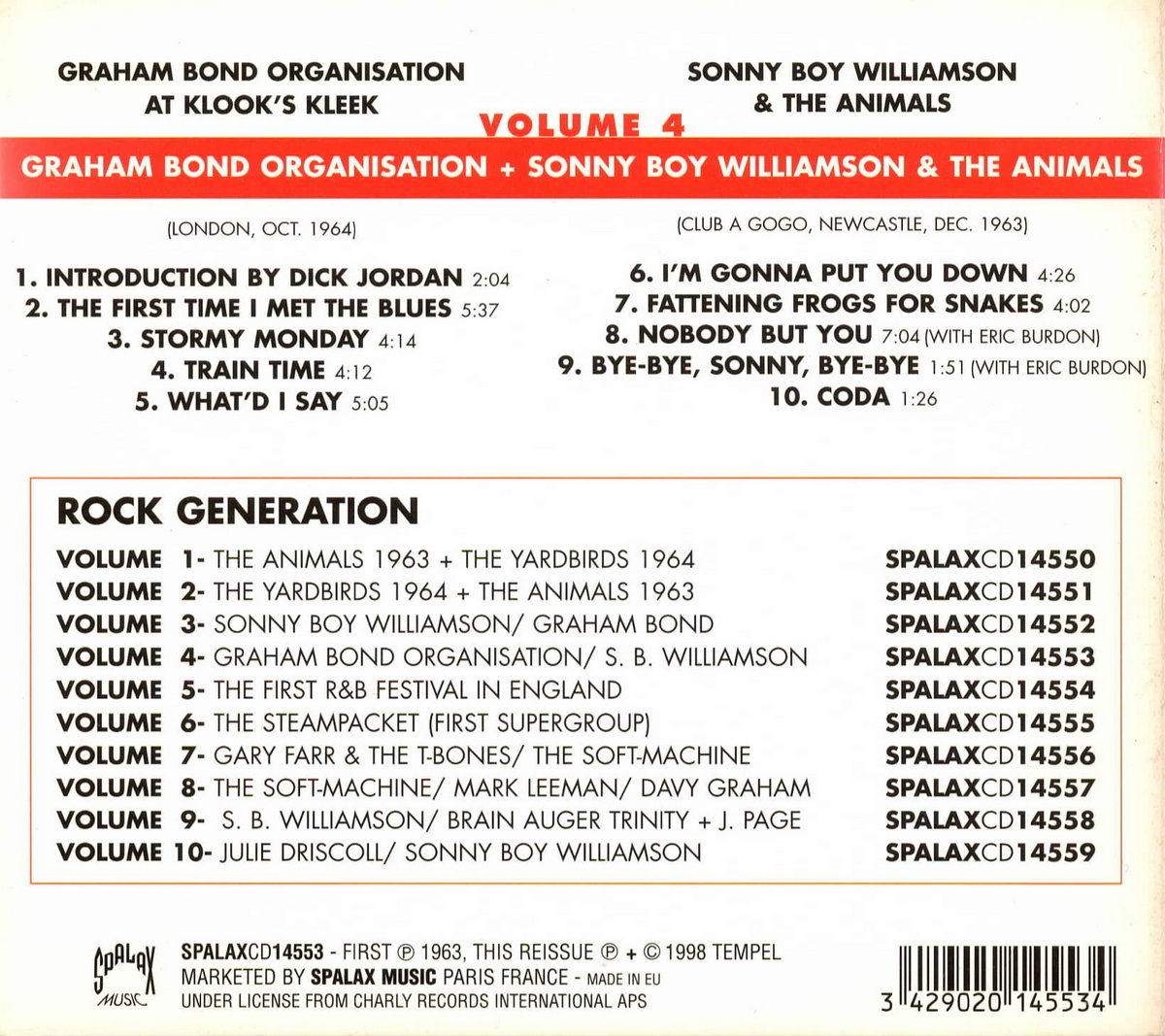 Rock Generation - Volume 4 - (1964/10/01) | Graham BOND ORGANISATION ...