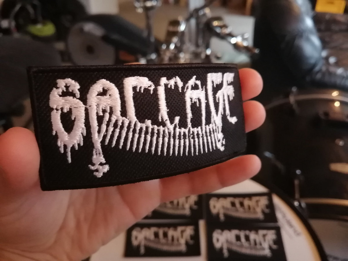Embroidered patch 'saccage logo' white on black | Saccage
