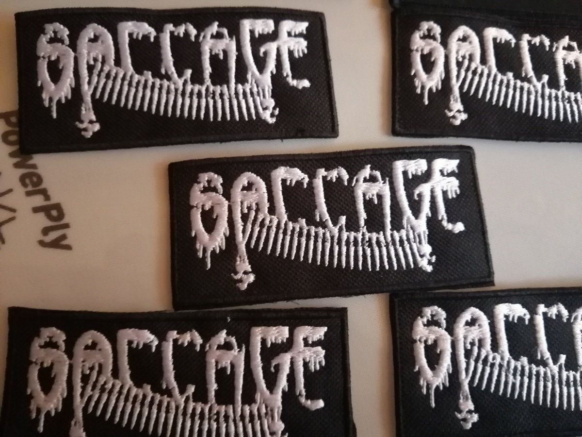 Embroidered patch 'saccage logo' white on black | Saccage