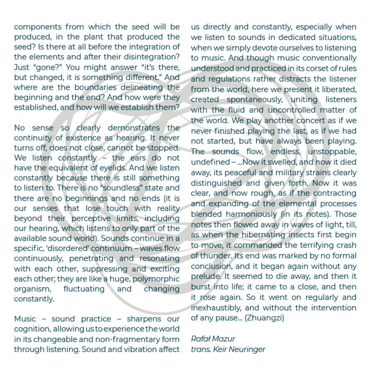 The Continuum | Rafał Mazur & Keir Neuringer | Fundacja Słuchaj