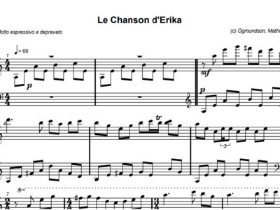 Le Chanson d'Erika - Sheet Music - Piano (PDF only) | Rikard Mathisson