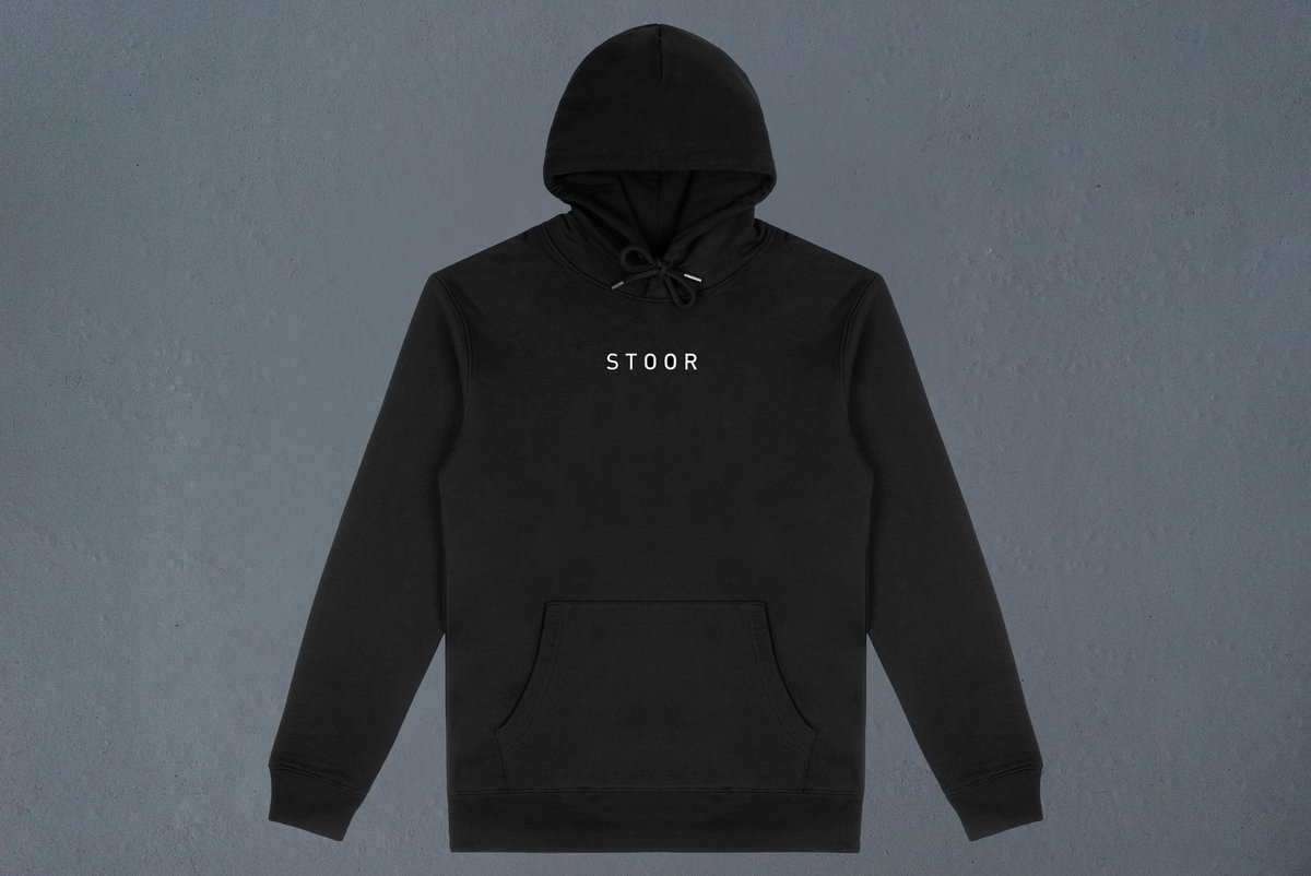STOOR Logo Hoodie White on Black | STOOR