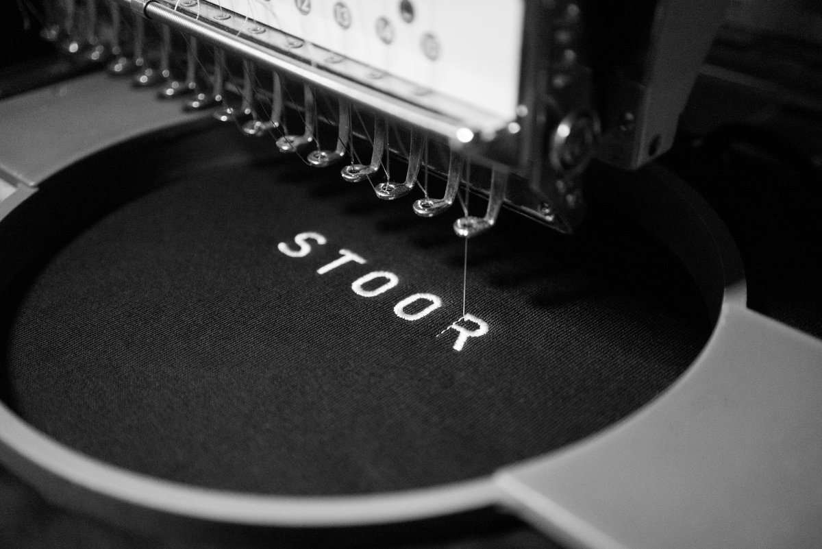 STOOR Logo Hoodie White on Black | STOOR