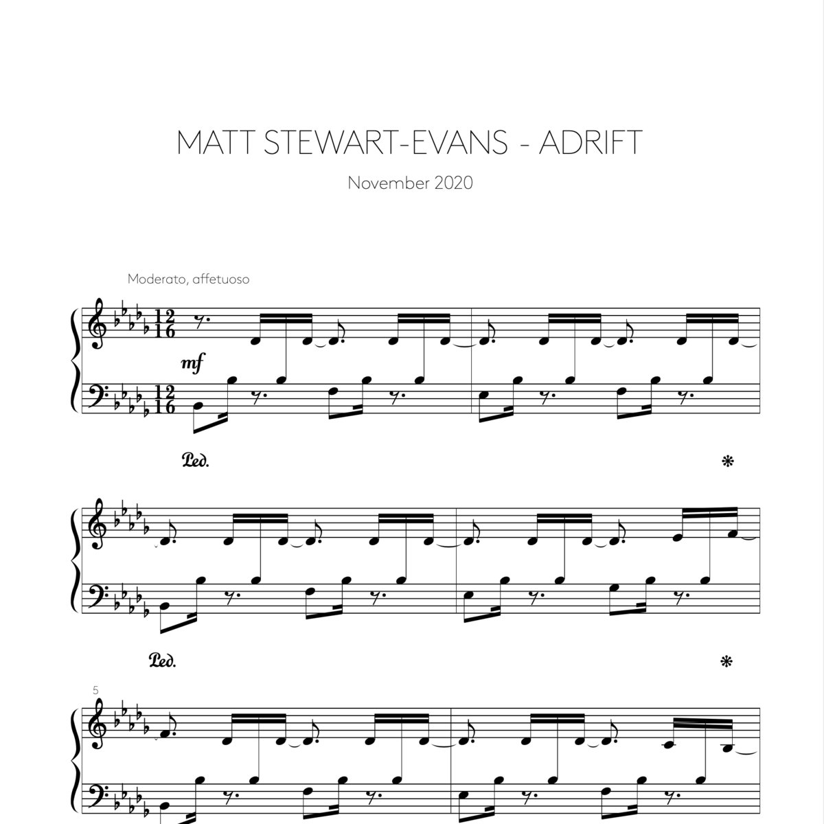 Adrift (Sheet Music) | Matt Stewart-Evans