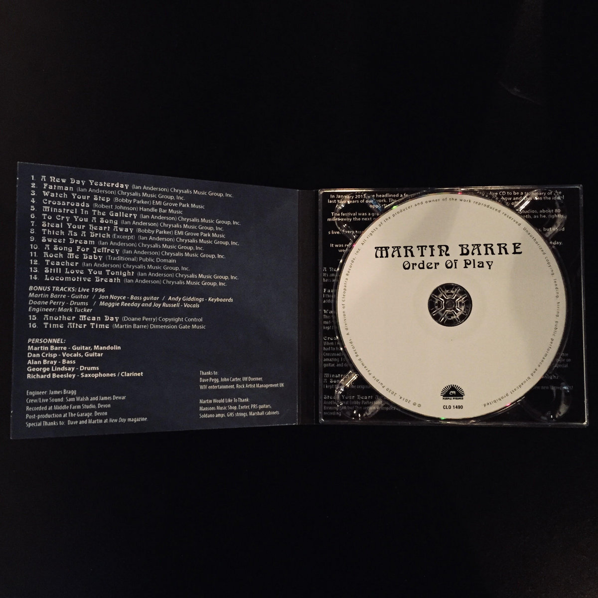 Order Of Play | Martin Barre