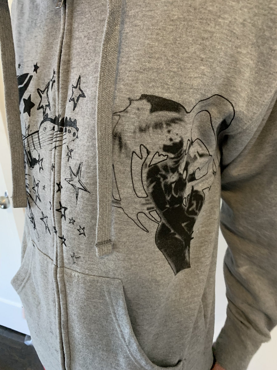 Hi-c No More Heros x VampNurse zip up hoodie Grey/Black | yung hi c