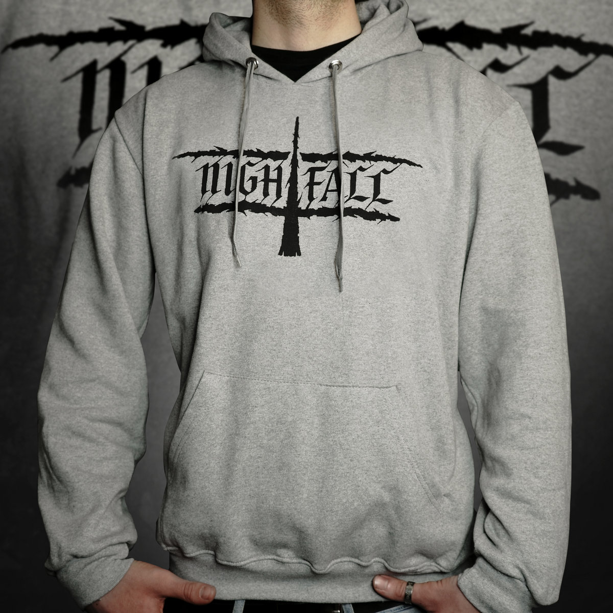 NIGHTFALL - Logo - Grey Hoodie amazingly soft 100% cotton | NIGHTFALL