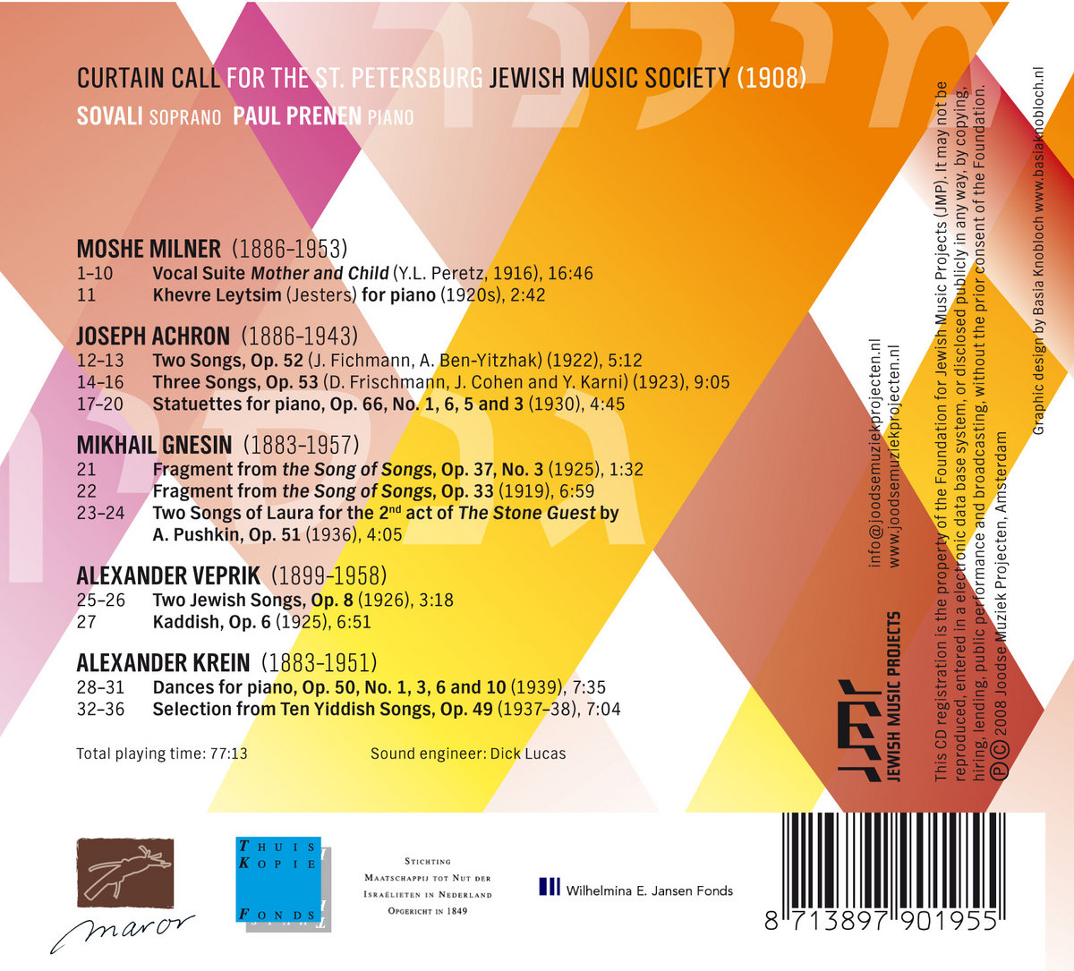 Joseph Achron: Two Songs, Op. 52 | Sovali & Paul Prenen