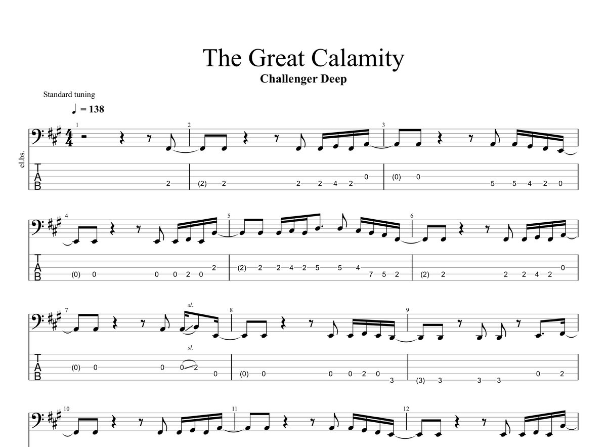 The Great Calamity Tabs (Digital) | Challenger Deep