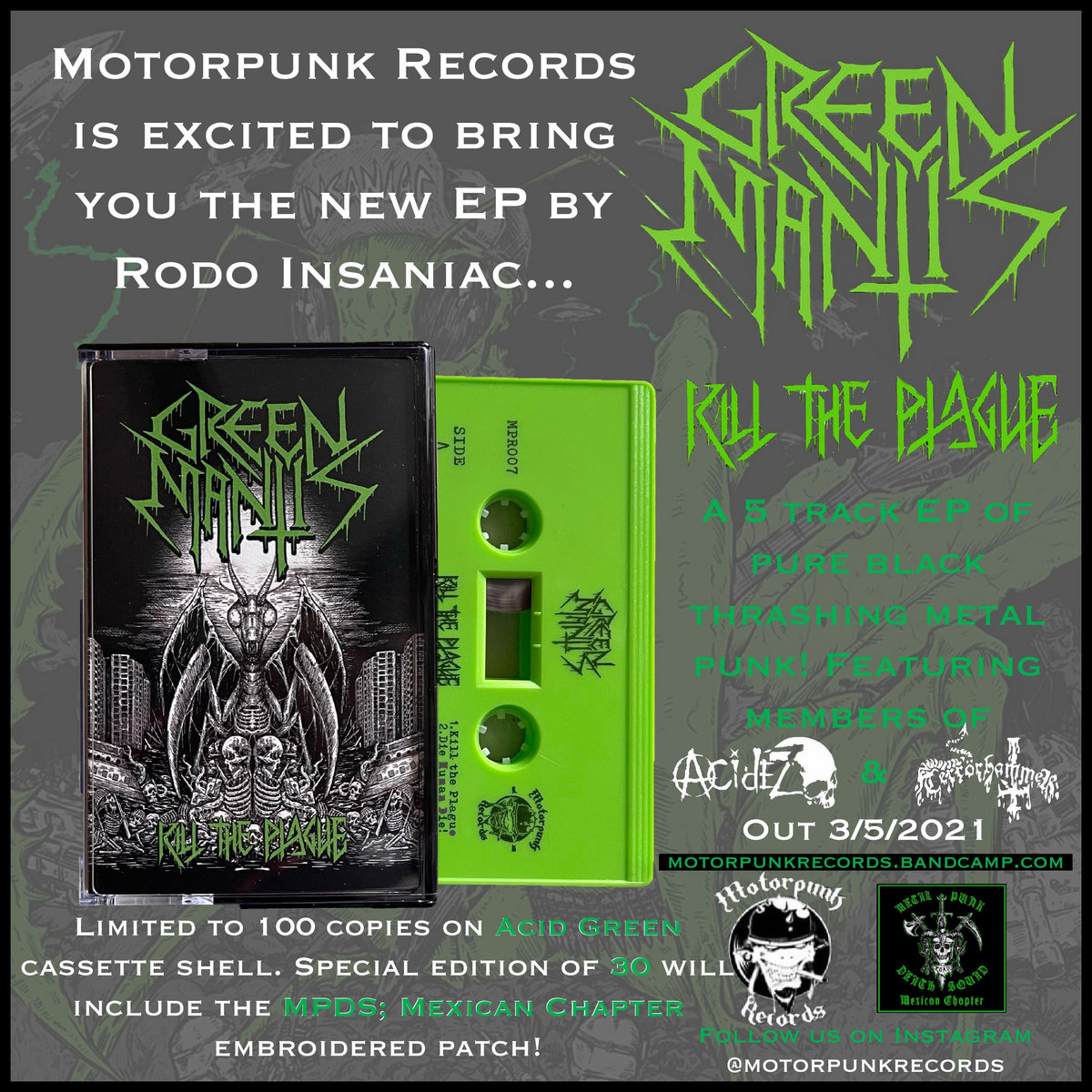 Green Mantis - Kill The Plague | Green Mantis | Motorpunk Records
