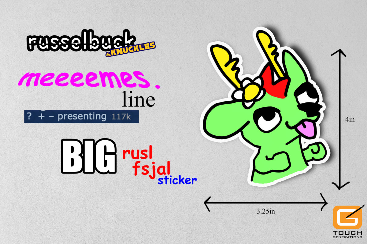 rusl fsjal sticker – russelbuck meeeemes line | r u s s e l b u c k