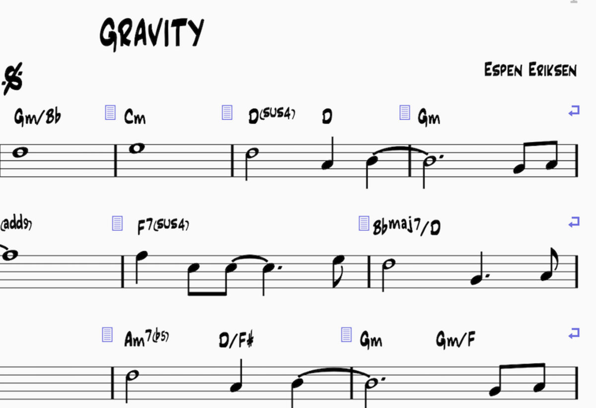 Gravity - lead sheet (PDF) | Espen Eriksen Trio