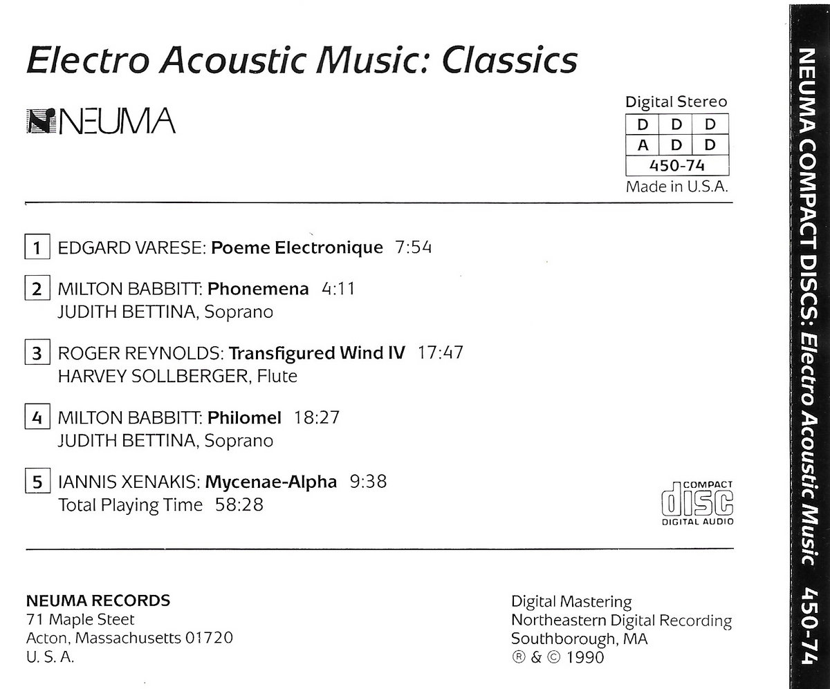 Electro Acoustic Music: Classics | Neuma Records
