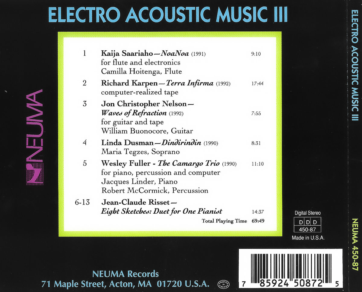 Electro Acoustic Music III | Neuma Records