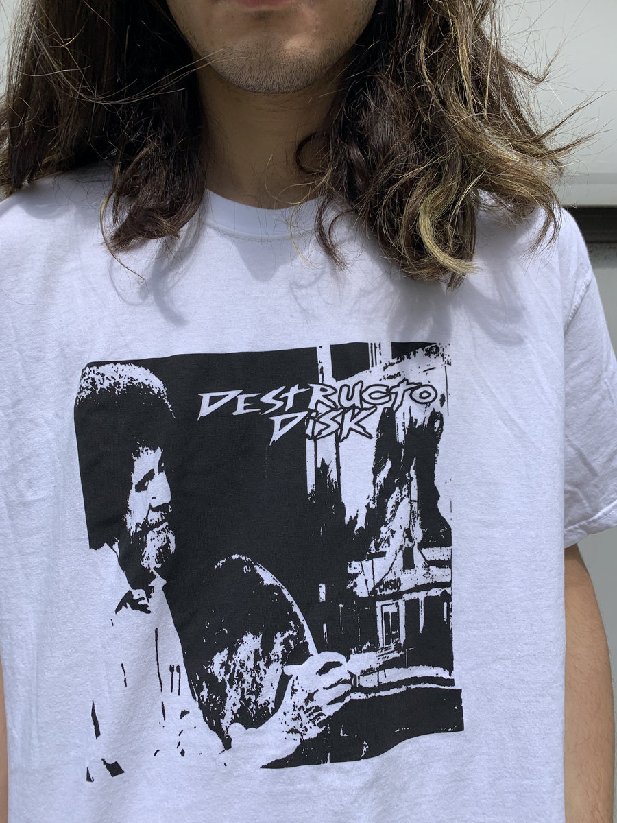 Destructo Disk - "Bob Ross 2.0 shirt" (White) | Sockhead Records