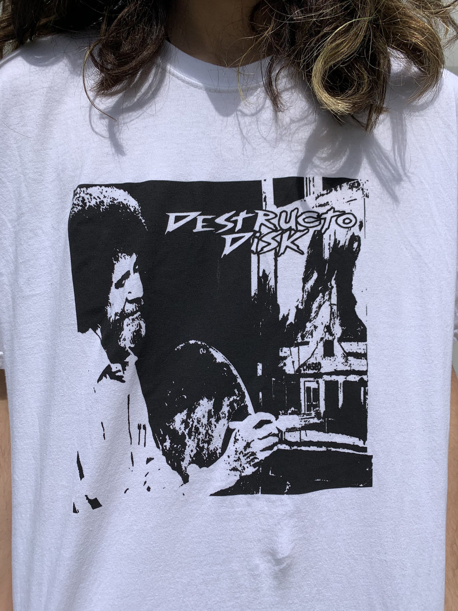 Destructo Disk - "Bob Ross 2.0 shirt" (White) | Sockhead Records