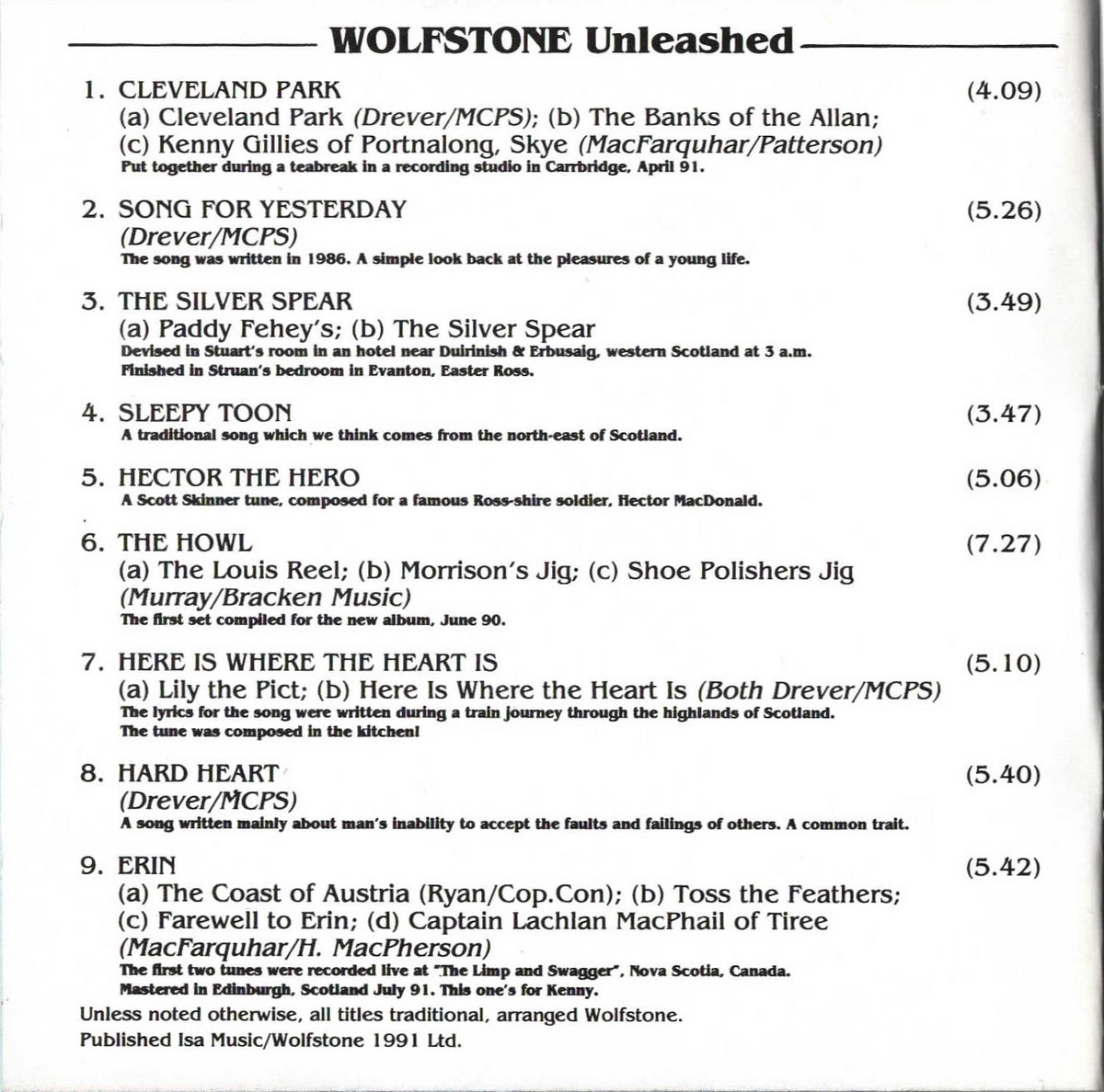 Unleashed - (1991/06/01) Full Album | WOLFSTONE | Guy SEGERS