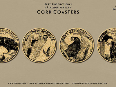 Pest Productions Cork Coasters | Pest Productions