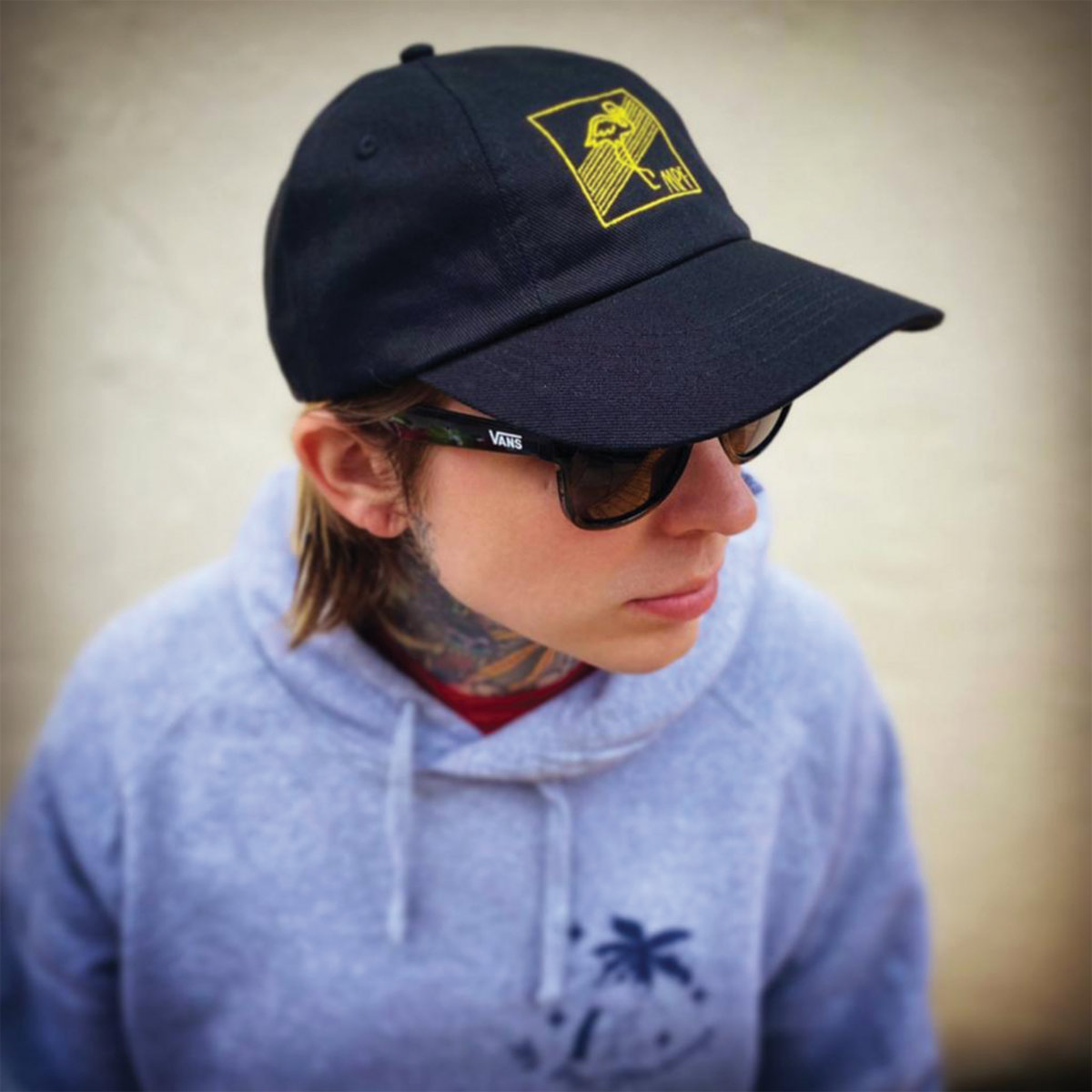 MPF Heavy Cotton Drill Cap [Black w/Yellow Logo] | My Pet Flamingo