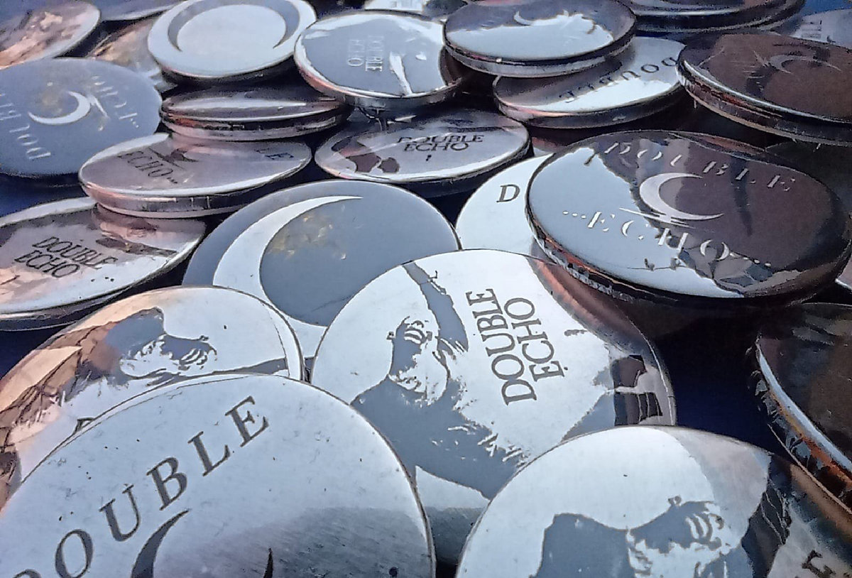 38mm *Shiny* Metallic Pin Badges | Double Echo