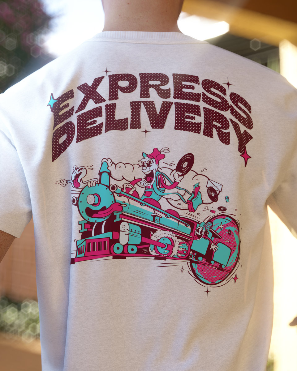 'Express Delivery Tee' Designed by Ally Baird | The Disco Express