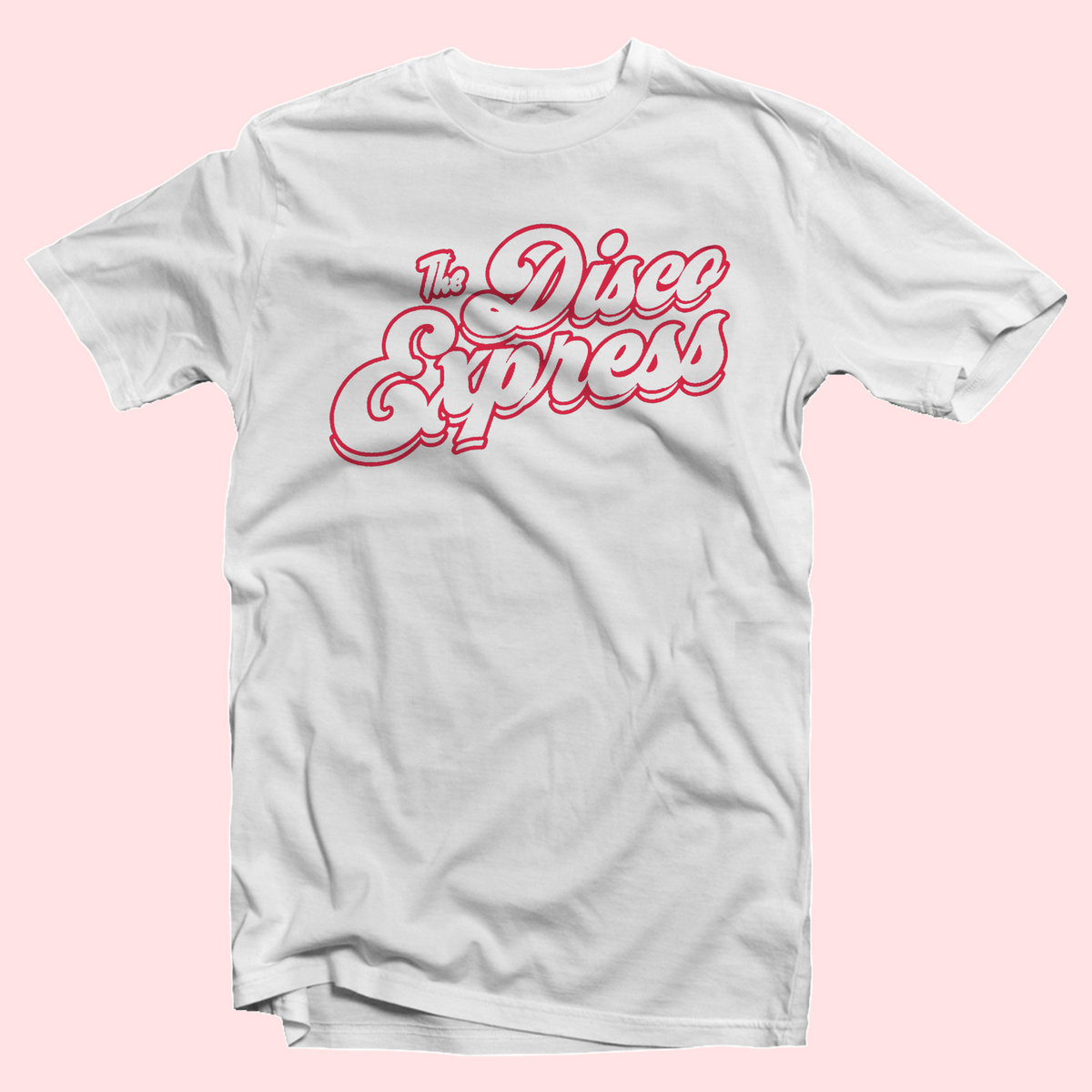 The Disco Express Label Tee - red logo on white | The Disco Express