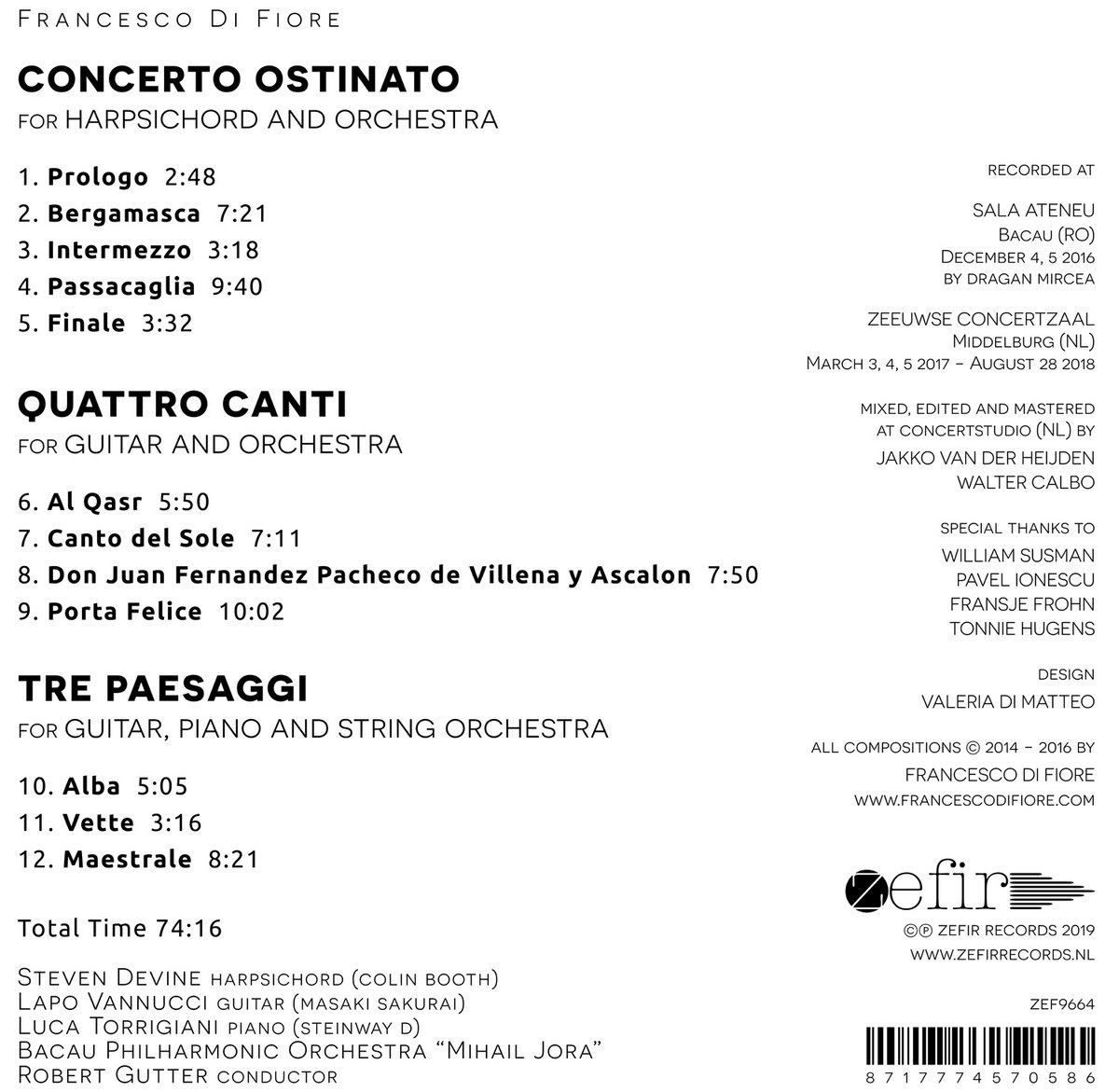 Concerto Ostinato | Francesco Di Fiore (composer) & Steven Devine ...
