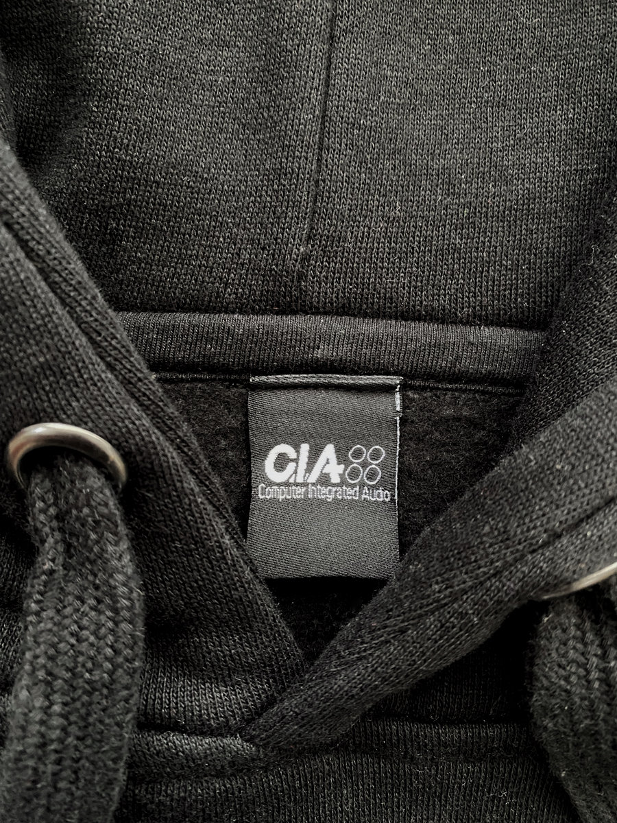 Black 'CIA Logo' Premium Hoodie (White Print) | CIA Records