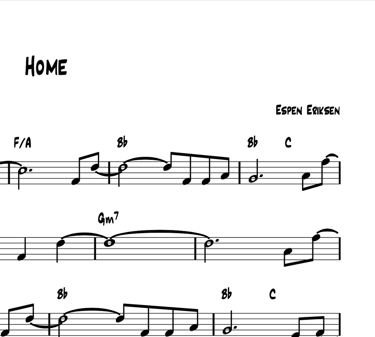 Home - lead sheet (PDF) | Espen Eriksen Trio