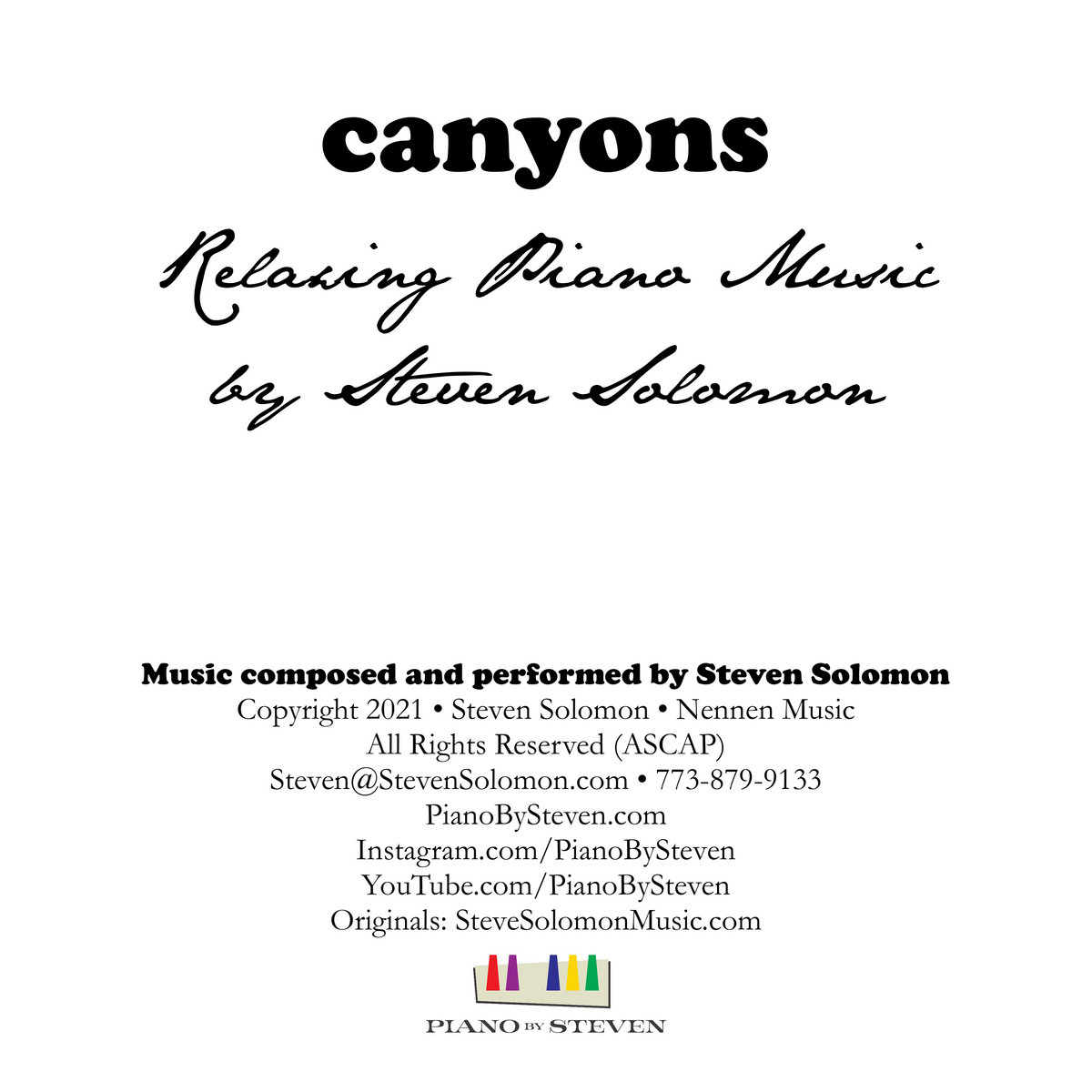 Canyons - Relaxing Original Piano Music | Piano by Steven Solomon