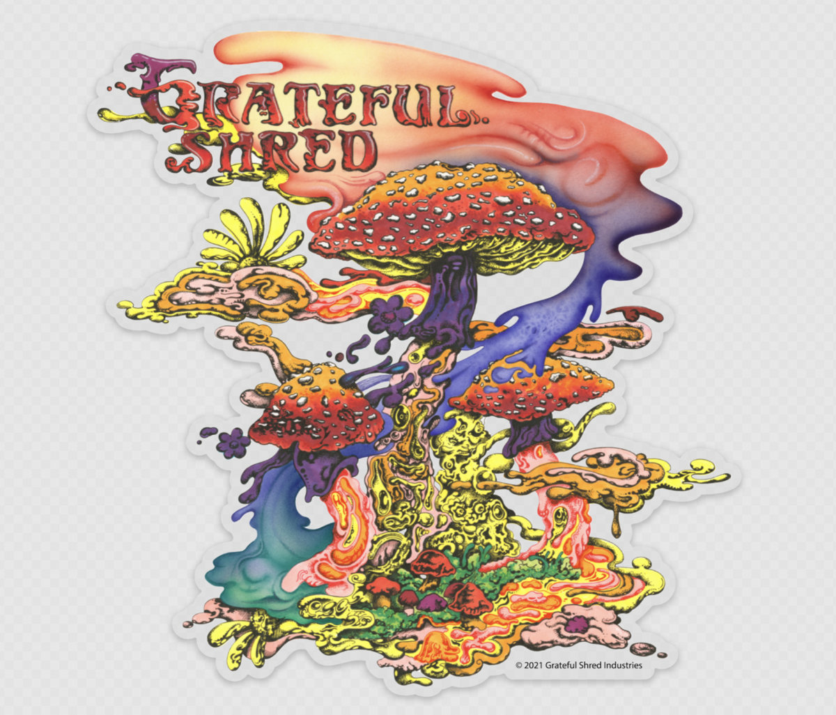Mushroom Car Sticker / Decal | Grateful Shred