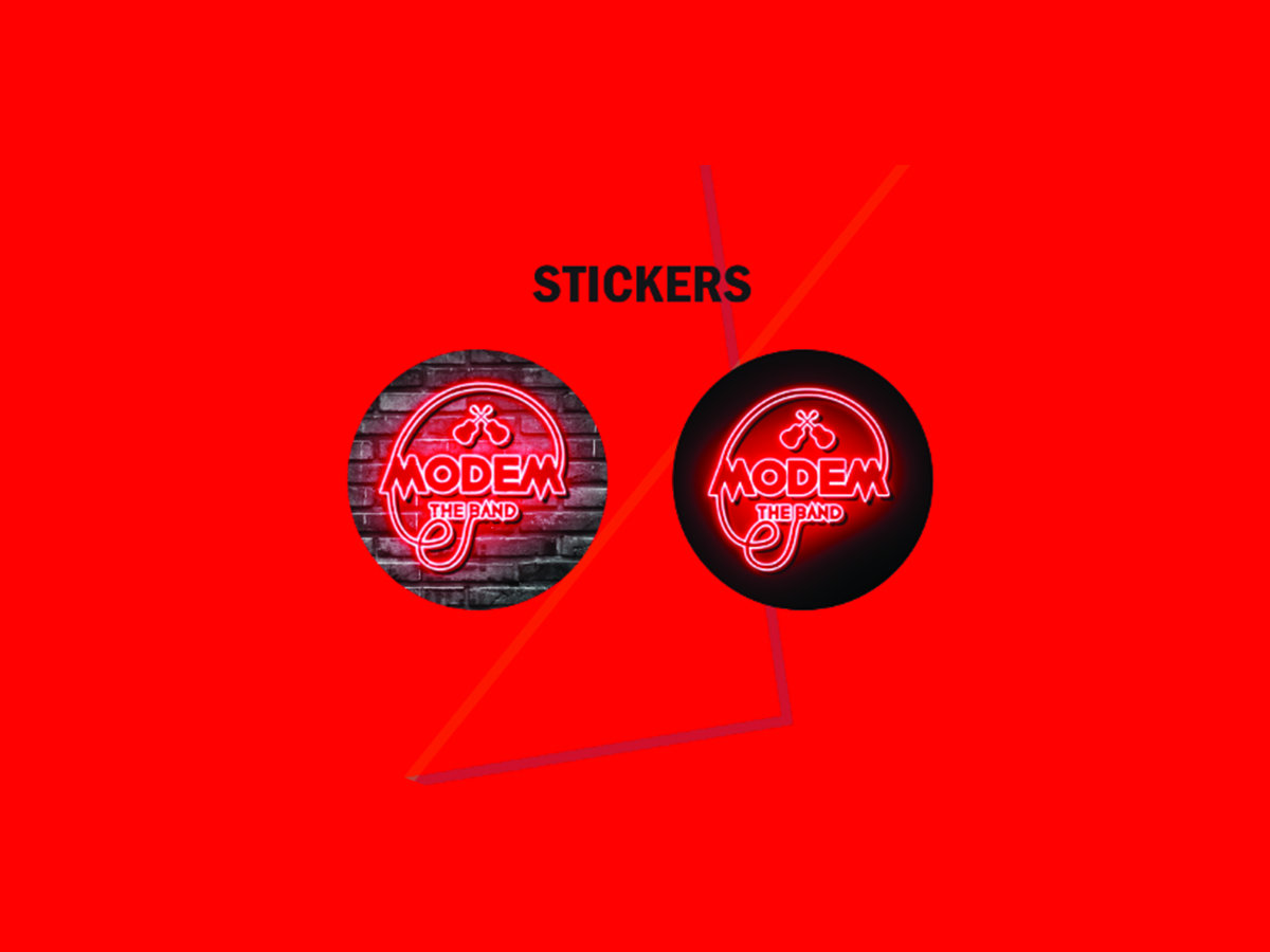 Modem The Band Neon Logo Stickers | Modem The Band