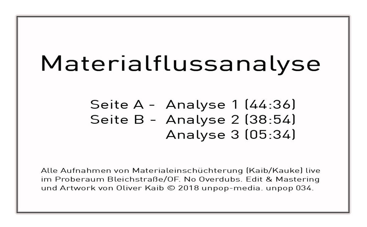 Materialflussanalyse 2018 | Materialeinschüchterung