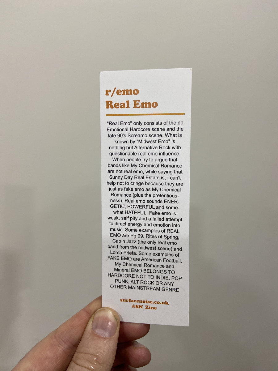 R/emo Real Emo Copypasta bookmark (pack of 2) | Surface Noise Zine