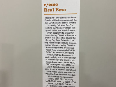 R/emo Real Emo Copypasta bookmark (pack of 2) | Surface Noise Zine
