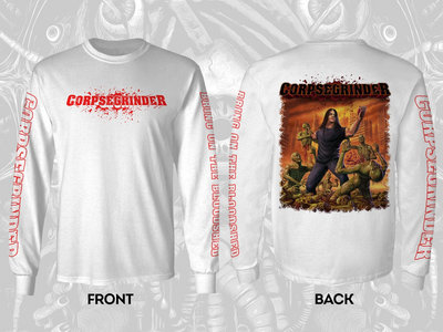CORPSEGRINDER "ALBUM COVER" LONG SLEEVE SHIRT (WHITE) | Corpsegrinder