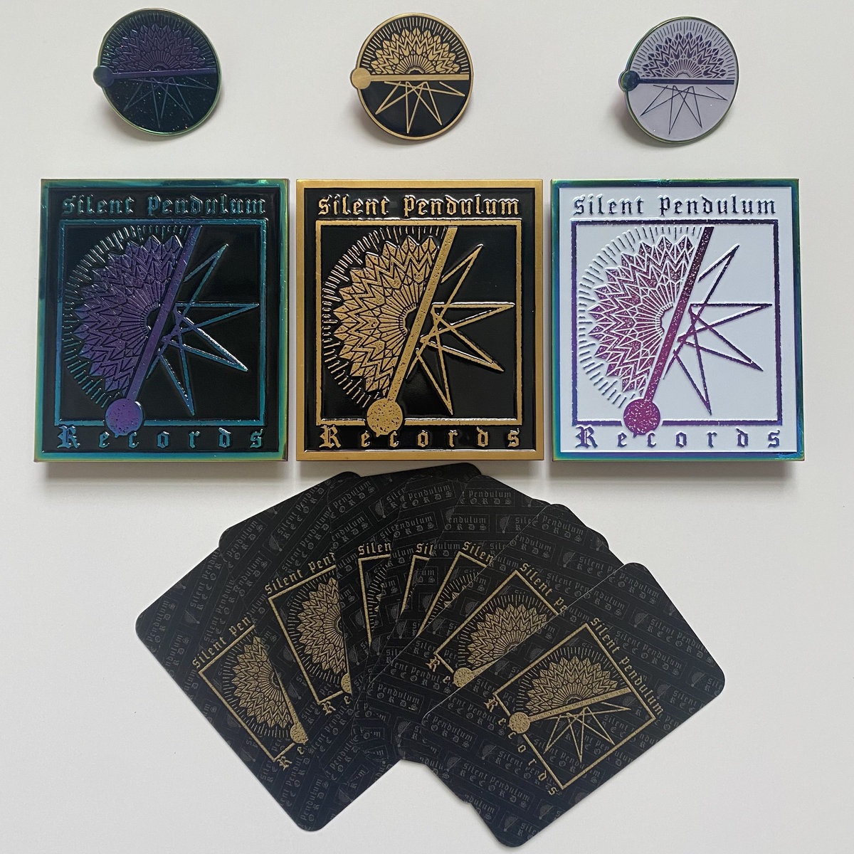 Black/Rainbow Square SPR Logo Pin | Silent Pendulum Records
