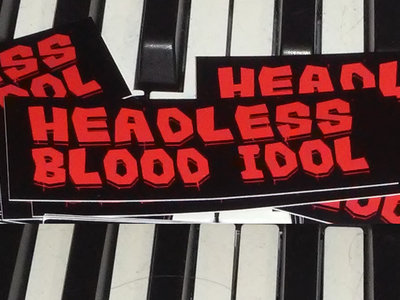HEADLESS BLOOD IDOL STICKER 4.25" x 1.38" | Magenta Skull