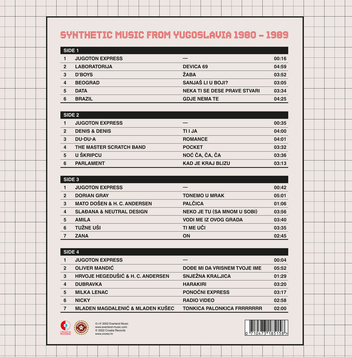 Electronic Jugoton Vol 1 - Synthetic Music From Yugoslavia 1980-1989 ...