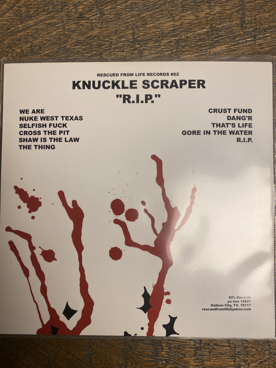 Knuckle Scraper “RIP” 7” | RFL RECORDS