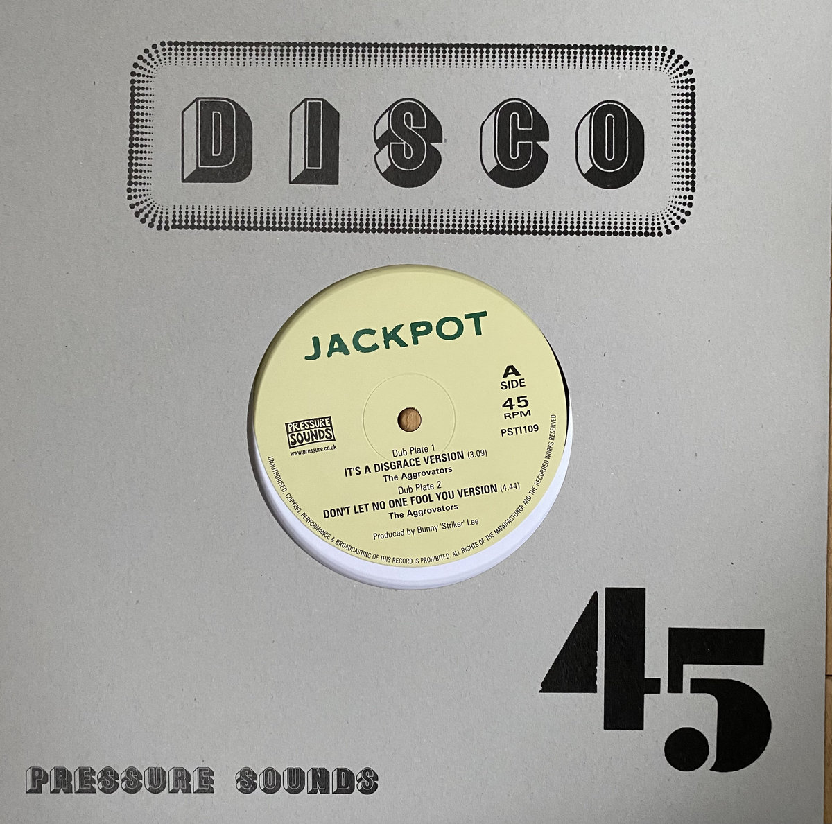 Its a disgrace dub plate 10' | The Aggrovators | Pressure Sounds
