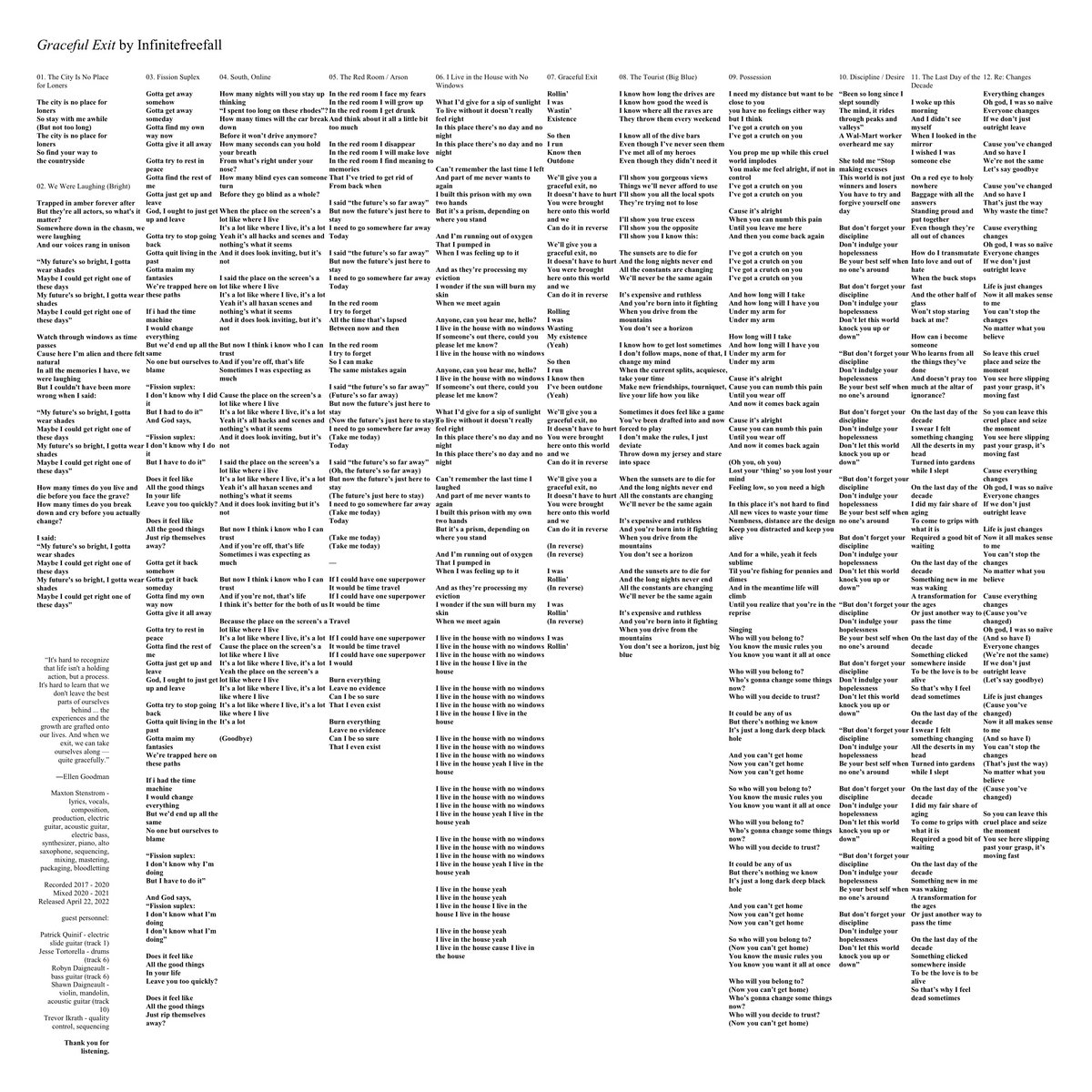 Graceful Exit | Infinitefreefall