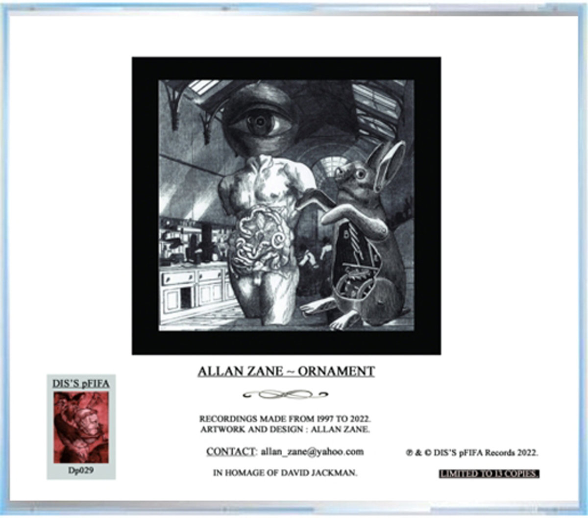 Allan Zane – 'Ornament' (David Jackman tribute) pro-CDr ltd. to 13 ...