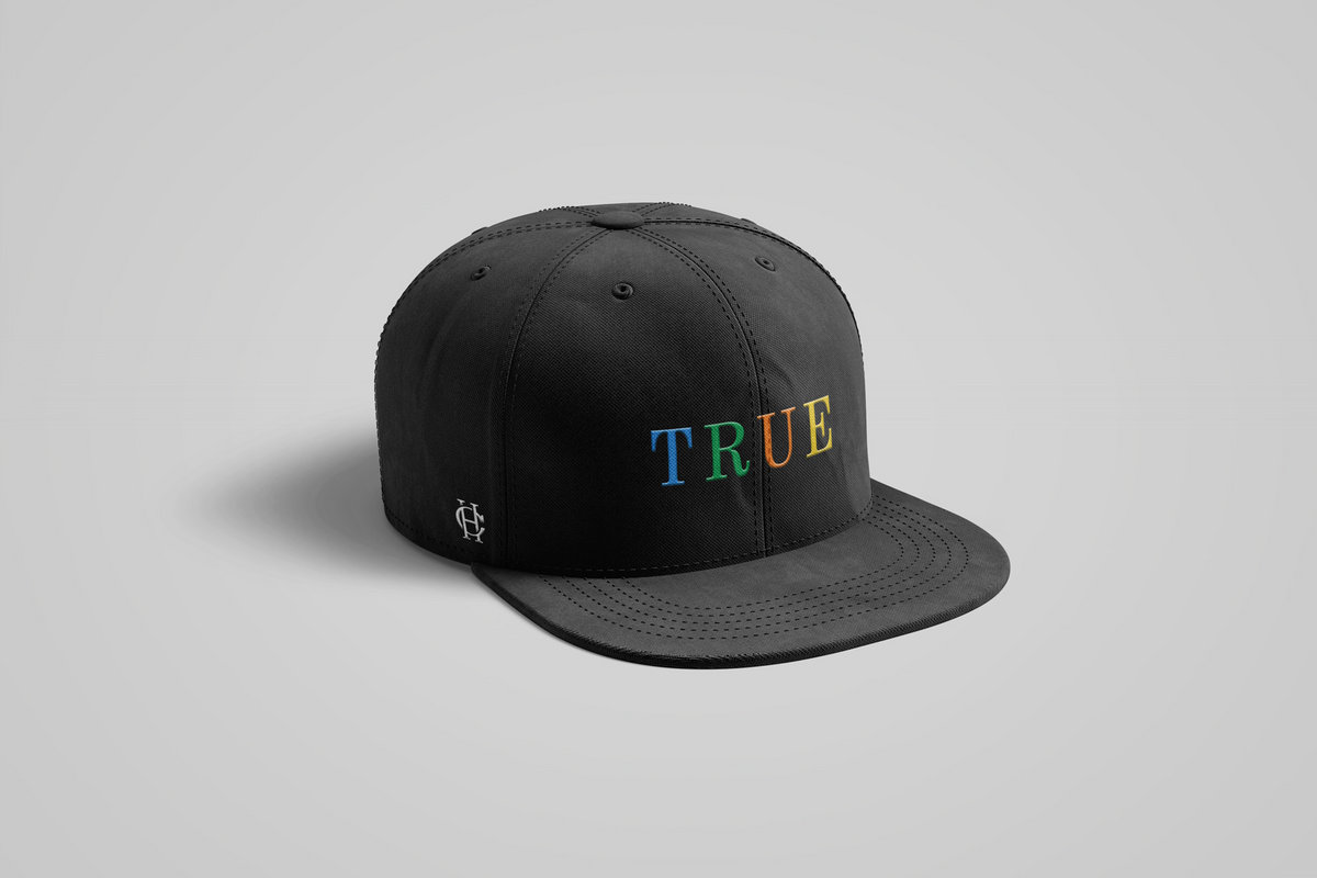 Embroidered Black 'TRUE' Cap (True Colours 20th Anniversary) | High ...