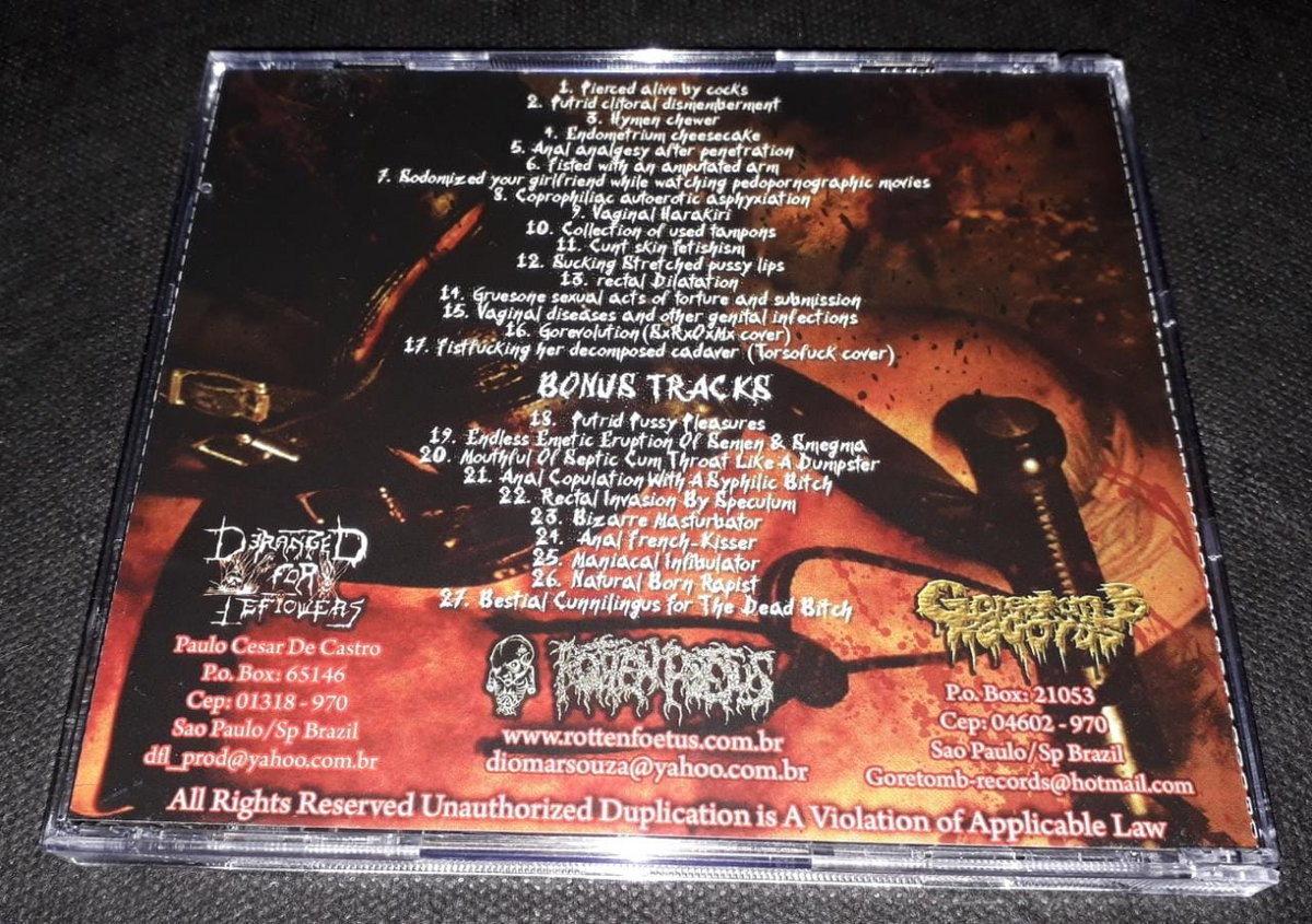 BIZARRE EJACULATION: An Insane Tribute To All Acts Of Perverted Sexuallity - CD | Rotten Foetus ...